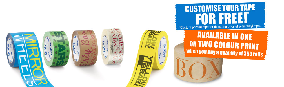 Custom Printed Tape | Tape Printed With Logos & Designs | Rajapack UK