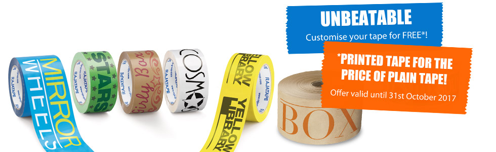 Custom Printed Tape | Tape Printed With Logos & Designs | Rajapack UK